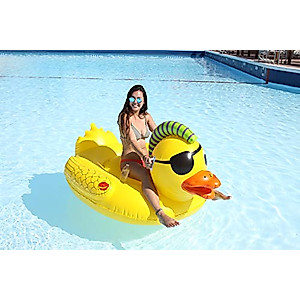 SportsStuff PUNK PIRATE DUCK Pool and Lake Float, Yellow, 70 inches