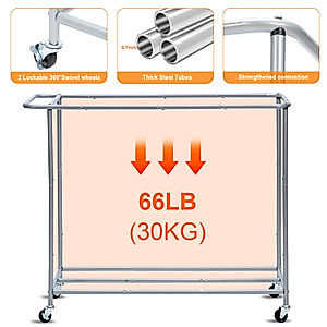 Heybly Laundry Basket,3 x 18.5 Gal Laundry Separator Hamper with Heavy Duty Rolling Wheels,Laundry Divider Sorter with Removable Bags for Dirty Clothes Storage, 40.2 x 15.4 x 33.1 Inches HLH022P03