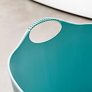 TORKIS Flexible Laundry Basket, Durable Plastic and Has 2 Sturdy Handles In/Outdoor Blue 9 Gallons