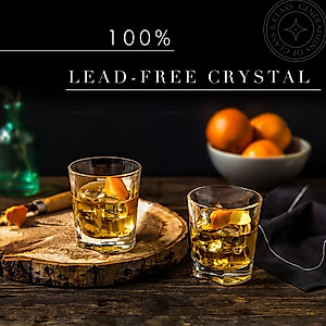 JoyJolt Carina Crystal Whiskey Glasses, Old Fashioned Whiskey Glass 8.4 Ounce, Ultra Clear Crystal Scotch Glass for Bourbon and Liquor Set Of 2 crystal Glassware