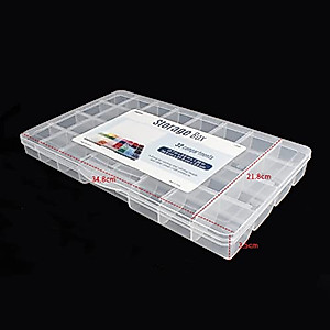 32 Grids Clear Plastic Organizer Box, Craft Storage Container for Beads Organizer, Art DIY, Crafts Jewelry Storage, Fishing Tackles, Rock Collection, 2 Pack