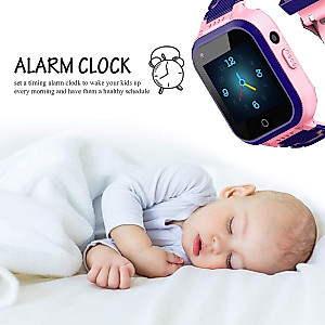 4G Kids Smart Watches, IP67 Waterproof LBS WiFi GPS Tracker Children Smartwatch Phone Call for Boys Girls, Touch Screen Cellphone Camera Voice Video Chat Anti-Lost SOS Learning Toy (Pink)