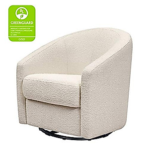 Babyletto Madison Swivel Glider in Polyester Ivory Boucle, Greenguard Gold and CertiPUR-US Certified