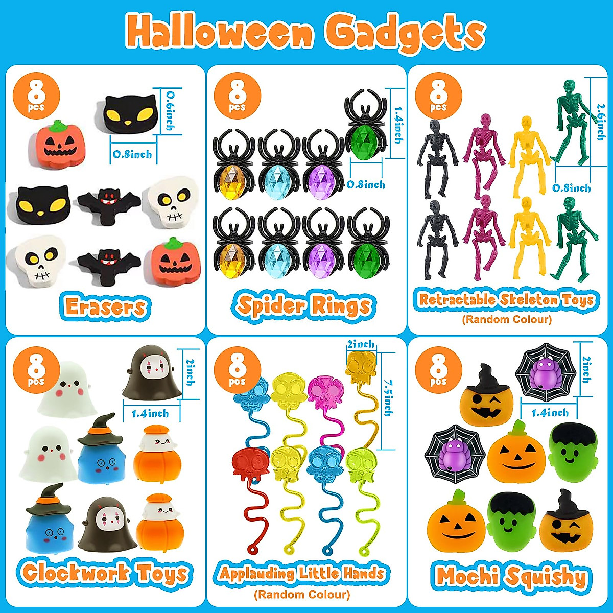 154pcs Halloween Party Toys Assortment for Kids, Halloween Stuff Bulk Goodies Toys for Party Supplies, Halloween Treats Non Candy Gifts School Classroom Carnival Prizes, Treasure Box Toy Chest