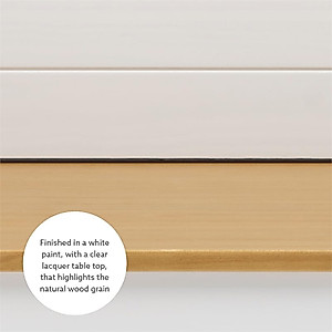 Linon Delk Wood 2 Tone Large Back Rest Bench in Honey and White