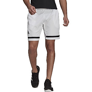 adidas Men's Tennis Club Shorts, White/Black, Small