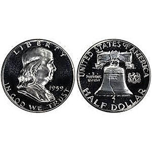 1959 Franklin Silver Proof Half Dollar Ungraded