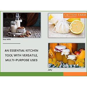 Cotton Farm Cheese Cloths, Grade 100 – 20x20 inch Hemmed, Unbleached, 100% Cotton, Ultra Fine Reusable Muslin Cheesecloth for Straining, Cooking, Baking,