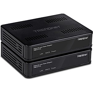 TRENDnet Ethernet Over Coax Adapter,(2-Pack), Backward Compatible with MoCA 1.1 & 1.0, Gigabit LAN Port, Supports Net Throughput Up to 1Gbps,RB-TMO-311C2K (Renewed)