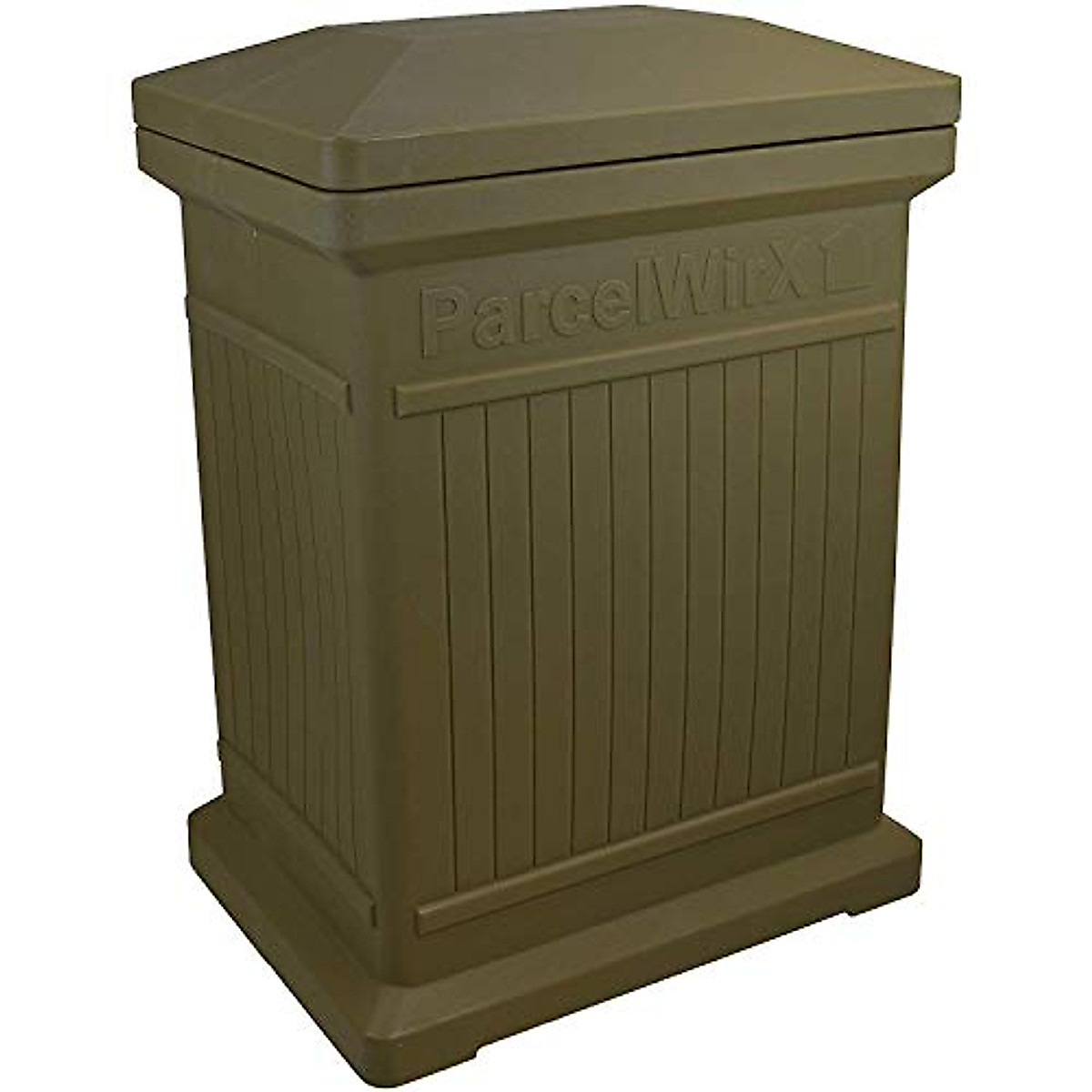 RTS Home Accents ParcelWirx Premium Vertical Storage Cabinet/Package Delivery Box with Lift Off Lid, Oak