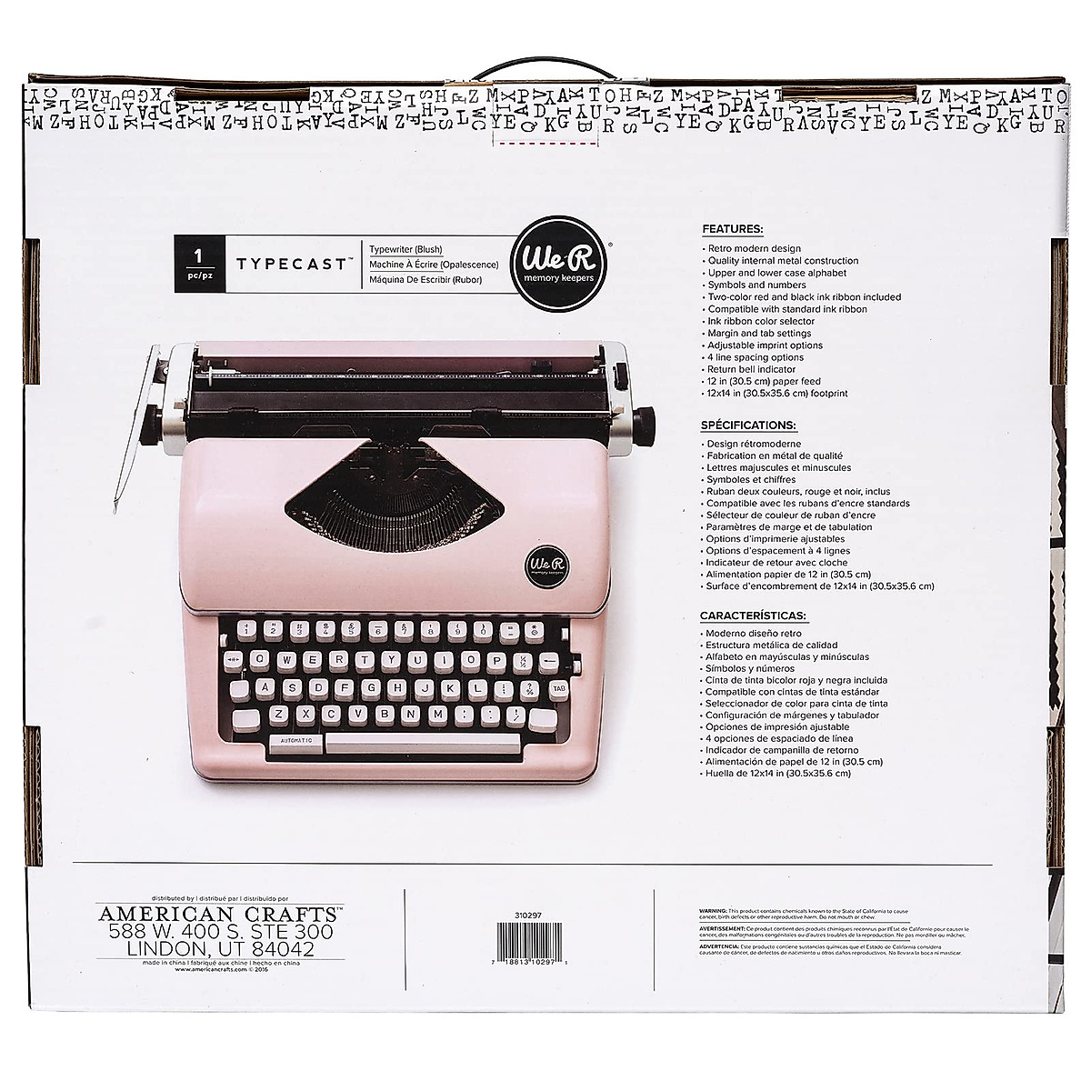 We R Memory Keepers 0718813102971 Typewriter Typecast-Pink