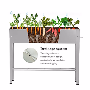 DIGTER Metal Raised Garden Bed,Raised Planter Box with Legs,Herbs and Vegetables Planter Suitable for Outdoor Patio Deck and Porch (Gray)
