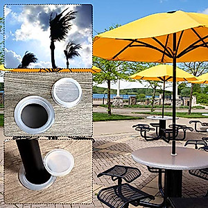 Maitys 8 Pieces Silicone Umbrella Hole Ring Plug Set for Glass Outdoors Patio Table Deck Yard, 2 Inch (Clear)