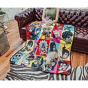 Naruto: Shippuden Character Collage Fleece Throw Blanket With Sherpa Backing | Plush Soft Cover For Sofa and Bed