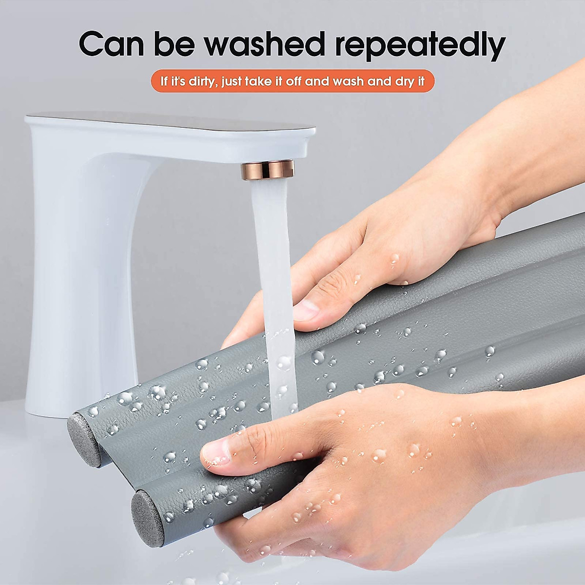 Door Bottom Sealing Strip Removable and Washable Under Door Draft Stopper Home Dorm Bedroom Sound Proof Noise Reduction Door EVA Draft Stopper Gray