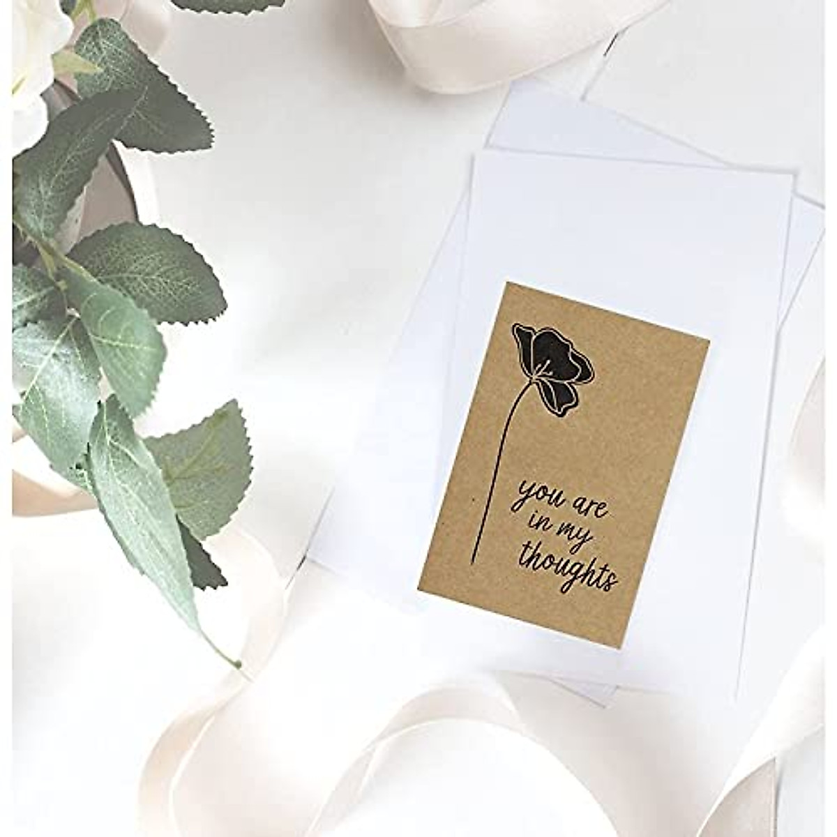 Juvale Kraft Paper Blank Sympathy Cards with Envelopes, 6 Designs (4 x 6 In, 72 Pack)