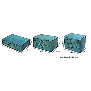 Ochine Creative Drawer-Type Cosmetic Storage Box Retro Old Style Wooden Multifunctional Desktop Storage Box