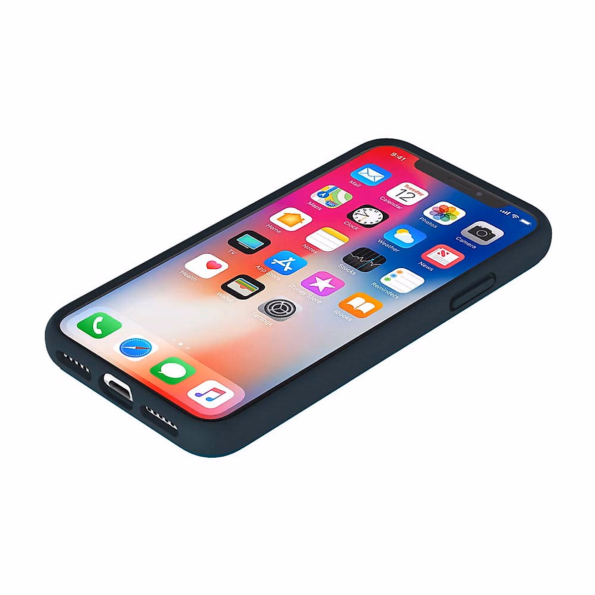Incipio STOWAWAY - Back cover for cell phone - Plextonium, Flex2O polymer - navy - for Apple iPhone X