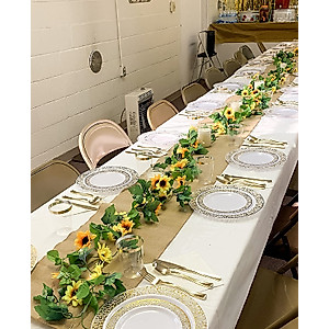 4Pcs 31.2FT Artificial Sunflower Vines Decor Faux Sunflowers Garland Faux Hanging Flowers for Home Wedding Party Decoration