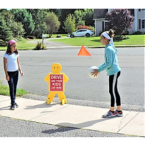 Drive Like Your Kids Live Here and Please Slow Down Safety Kid Sign, Double sided, Warning for Neighborhood Street/Pedestrians/Children at Play