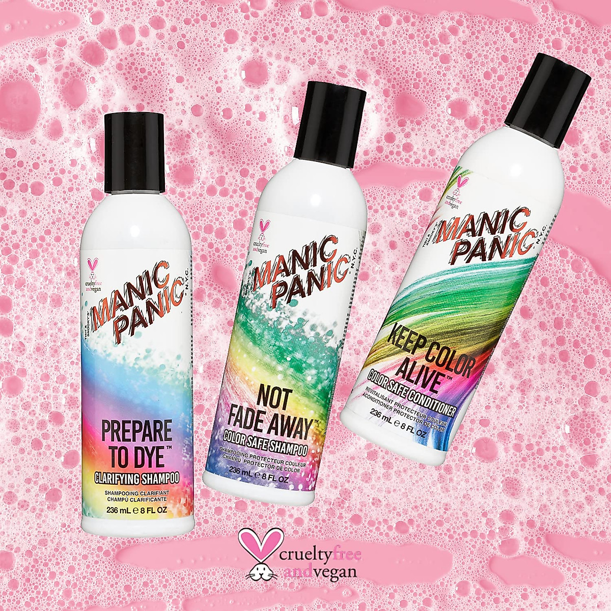 MANIC PANIC Prepare to Dye Clarifying Shampoo - Remove Excess Oils & Product Build Up - Clenase & Prepare Hair for Coloring - Sulfate & Paraben Free, Vegan & Cruelty Free (8oz)