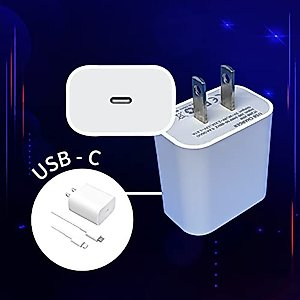 USB C Charger - 20W PD Fast Charging Block Compatible with iPhone 13 12 11 X XR Xs Pro (max/Pro/Mini), iPad, Samsung, Huawei, Xiaomi, Oppo, Vivo - White