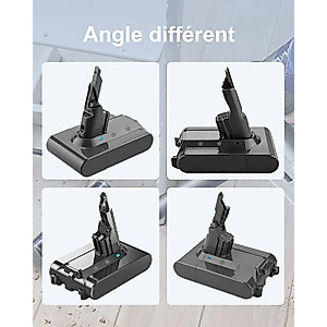 DTK Battery Replacement for Dyson V7 SV11 Handheld Vacuum Cleaner 21.6V 4500mAh Motorhead Pro Trigger Animal Car+Boat Absolute Fluffy Mattress Extra [ONLY Fit for V7 SV11 Series]