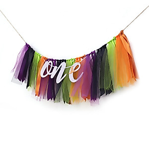 Halloween High Chair Banner - Spooky Birthday Decoration,Baby Tutu Skirt Banner 1st Birthday Photo Backdrop Pumpkin Birthday Banner Smash Cake Garland