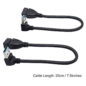 Male to Female Extension Cable - 2Pack USB 3.0 Male to Female Adapter 7.9inches (20cm)