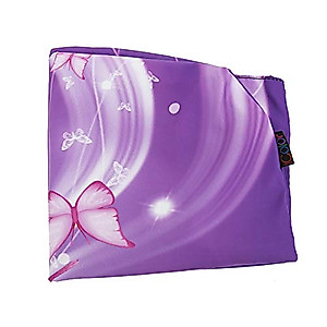 ICOLOR Light Purple Butterfly Gym Bag Shopping Tote Bags Shoulder Bag,Boys Girls Travel Beach Grocery Shoulder Bag with Zipper,Reusable Gym Picnic Work Daily Use Tote Bag(GymBag-02)