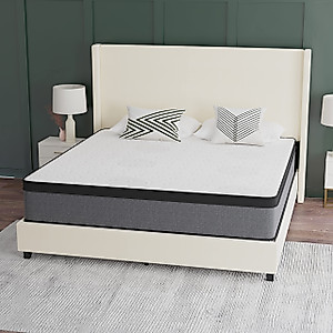 EMMA + OLIVER Astor Euro Top Hybrid Mattress - King Size - Individual Pocket Springs - Certi-PUR US Certified Foam - Pressure Relieving - Mattress in a Box