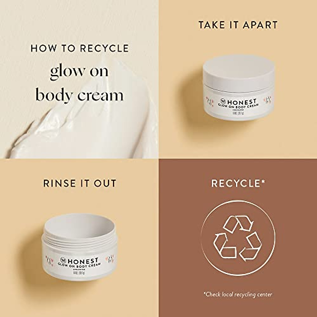 The Honest Company Honest Mama Glow On Body Cream | Hydrates, Firms, + Tightens Skin | Shea Butter, Avocado Oil, Vitamin E | 6 oz