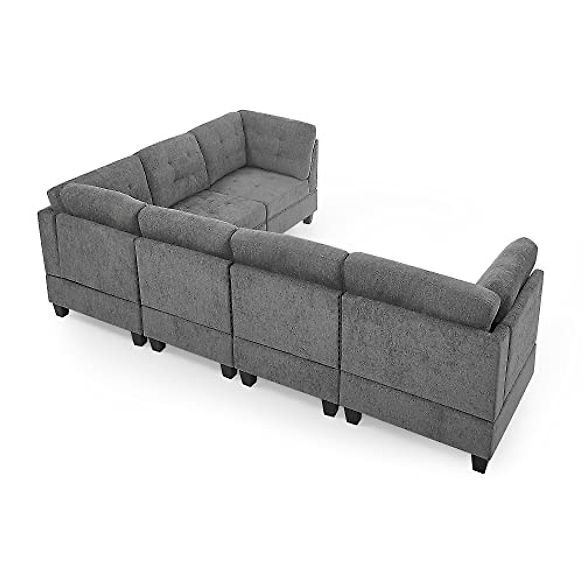 Free Combination Sectional Sofa Oversized Reversible Modular Couch L Shaped Corner Sofá Upholstered Deap Seat Sleeper Couches Bed with Storage for Living Room,3 Single Chairs,Three Corners