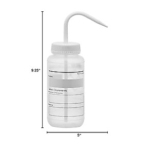 EISCO Chemical Wash Bottle, Blank Labels, 500ml - Wide Mouth, Self Venting, Low Density Polyethylene - Performance Plastics Labs