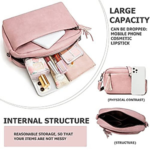 myfriday Lightweight Medium Crossbody Bag for Women, Camera Shoulder Purses Pocketbooks with Tassel and Triple Zipper Pocket
