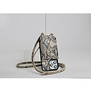 Crossbody Leather case for iPhone 14 pro max (Snake Pattern)