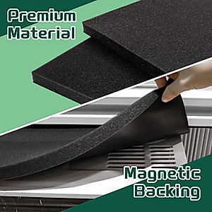Memrita Window Air Conditioner Drip Cushion, Removable AC Rain Cover with Magnetic Pad for Window AC Units,Stops Cushion Moving Stops Dropping Noise Foam Cushion (Black)