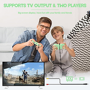 Aibrisk Dinosaur Retro Handheld Game Console with 500 Classic FC Games, 3.0 inches HD Screen Portable 1020mAh Battery Rechargeable Video, Support TV & Two Players Present for Kids & Adults (Green)