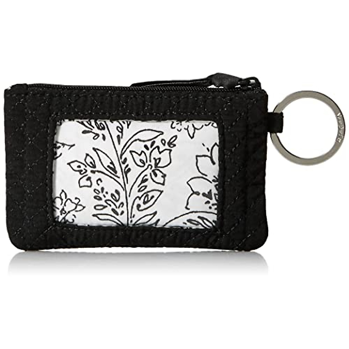 Vera Bradley Women's Microfiber Zip ID Case Wallet, True Black, One Size