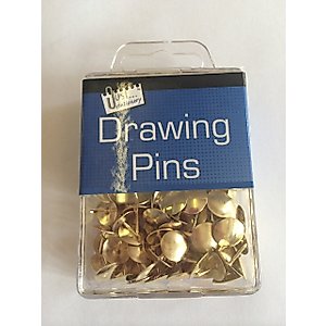 Just Stationery Gold Drawing Pin (Pack of 120)
