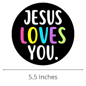 Jesus Loves You Magnet, Religious Bumper Sticker Magnetic Decal, Decoration for Cars, Office, an Classroom, 5.5 Inches