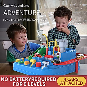 YOERWOD Toys for 3 Year Old Boys，Car Race Track for Kids with 4 Vehicles, Space Exploration Adventure Theme Preschool Educational Ideal Gift for Boys and Girls Aged 3 4 5 6 7 (Blue)