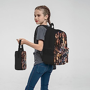 Hei Bai.JZQ 3 In 1 Backpack Set Jenna Ortega Bookbag With Lunch Box And Pencil Case