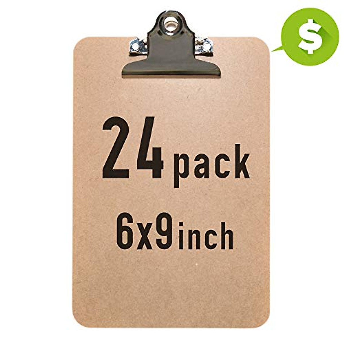 HIGH CAPACITY clip - Mini Clipboards 6'' x 9'' [ 24 Pack ] - Solid made Memo Size hardboards A5 | Perfect for Office, School or Business