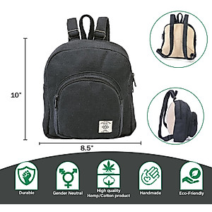 THE COLLECTION ROYAL Himalayan Hemp and Cotton Boho Bohemian Hippie Bag Purse Eco Friendly Mini Solid Backpack