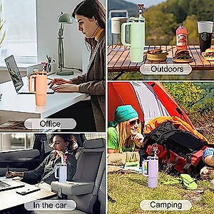 4pcs Straw Covers Cap for Stanley Cup, Cute Bear Silicone Straw Tip Covers for Stanley 30 & 40 Oz Tumbler with Handle (Bear)