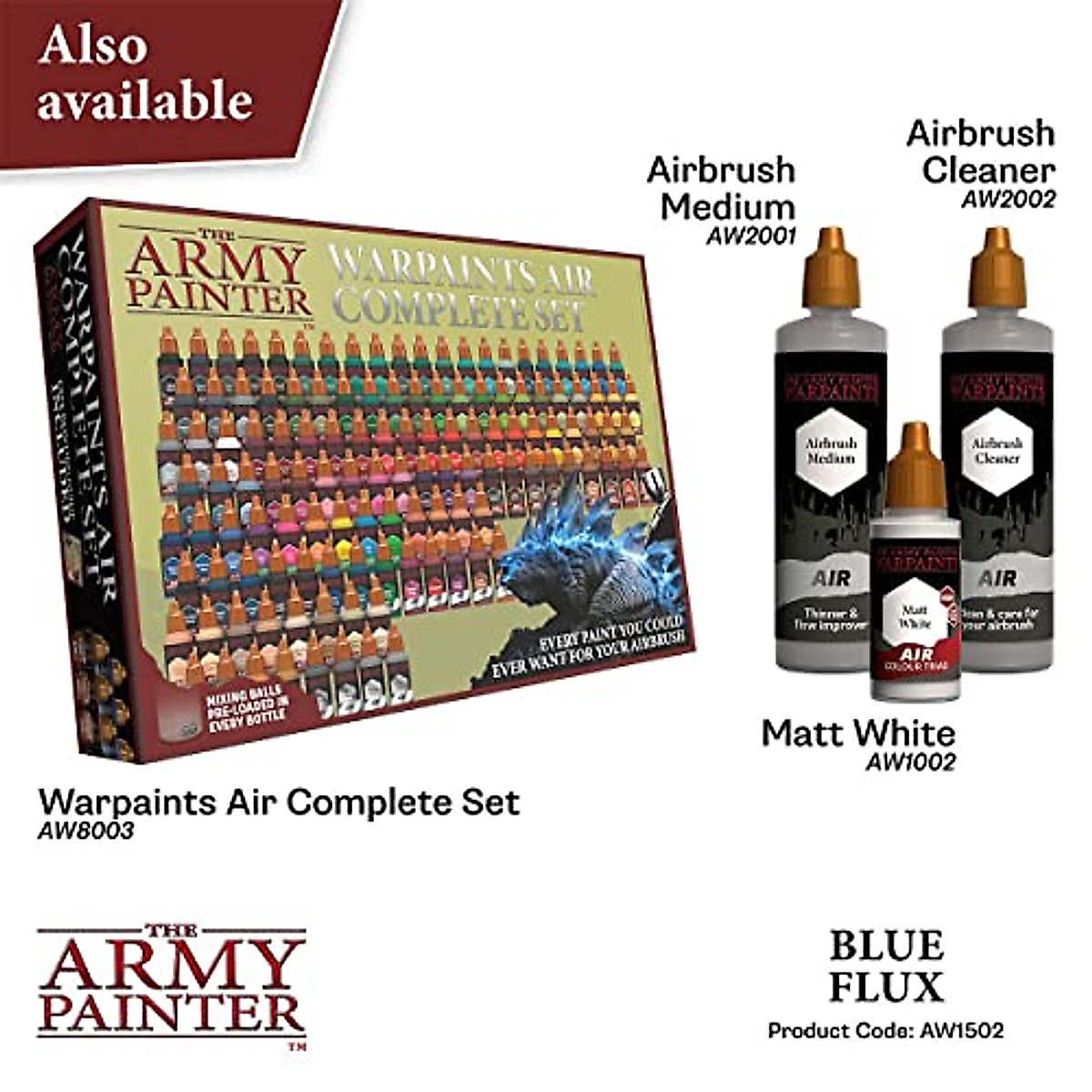 The Army Painter Warpaint Air Fluorescent Blue Flux - Acrylic Non-Toxic Heavily Pigmented Water-Based Paint for Tabletop Roleplaying, Boardgames, and Wargames Miniature Model Painting