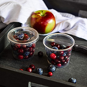 NYHI 150 Pack 4 oz Small Clear Plastic Cups Bulk Disposable Cocktail Jello Shot Cups Compact Food Storage for Portion Control Sauces Spice Liquid Dips Dessert Punch Party Supplies