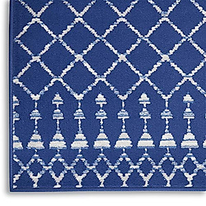 Nourison Whimsicle Moroccan Navy 8&#039; x 10&#039; Area -Rug, Easy -Cleaning, Non Shedding, Bed Room, Living Room, Dining Room, Kitchen (8x10)