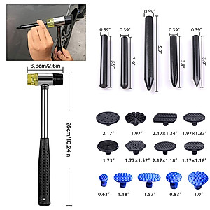 YOOHE Paintless Dent Repair Kit - Car Dent Puller Kit with Adjustable Golden Dent Lifter Puller and Bridge Dent Puller for Car Body Hail Dent Removal Dent Remover Automobile Body Repair